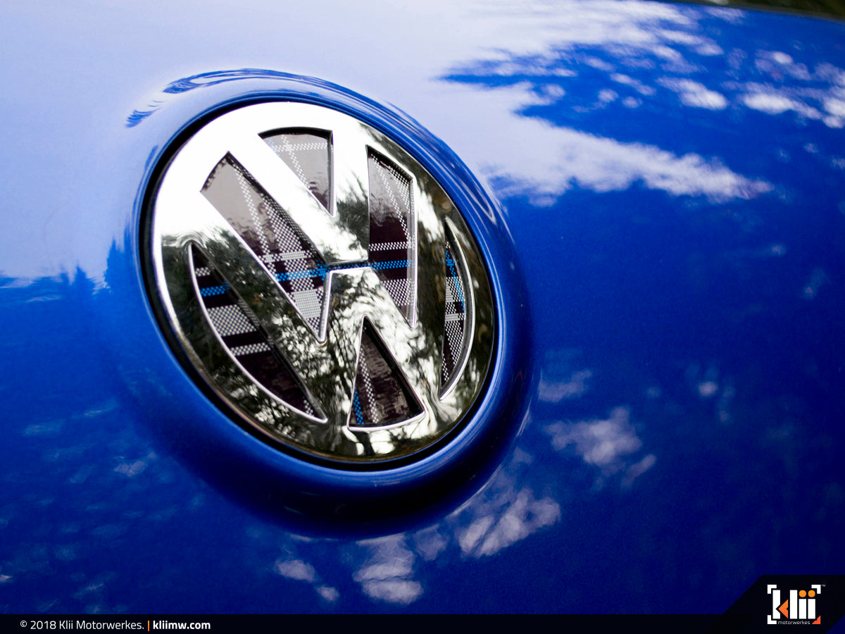 VW Rear Badge Insert - Mk6 Blue Plaid – Klii Motorwerkes