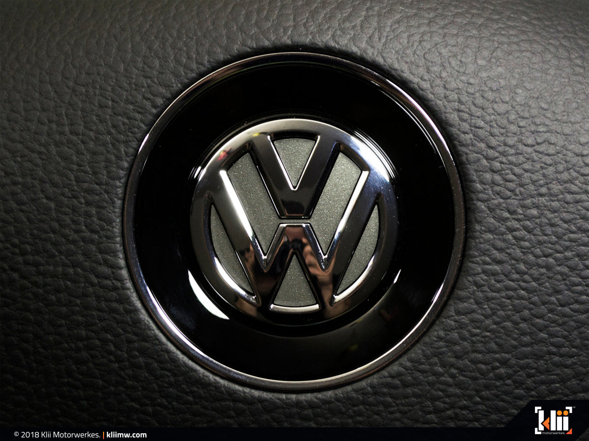 VW Steering Wheel Badge Insert - Limestone Gray Metallic – Klii Motorwerkes